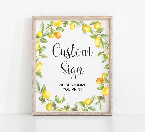 Lemons Custom Sign Table Sign Citrus Lemon Theme Bridal Shower Baby ...