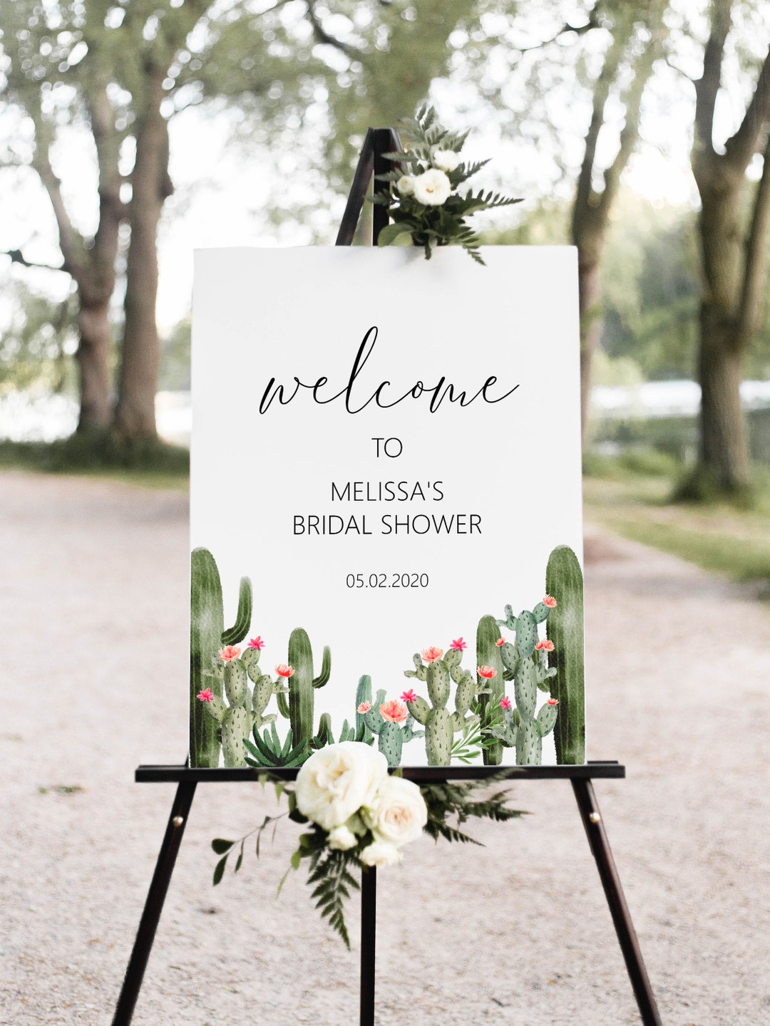 Custom Cactus Succulent Welcome Sign – Fiesta Baby Shower or Bridal ...