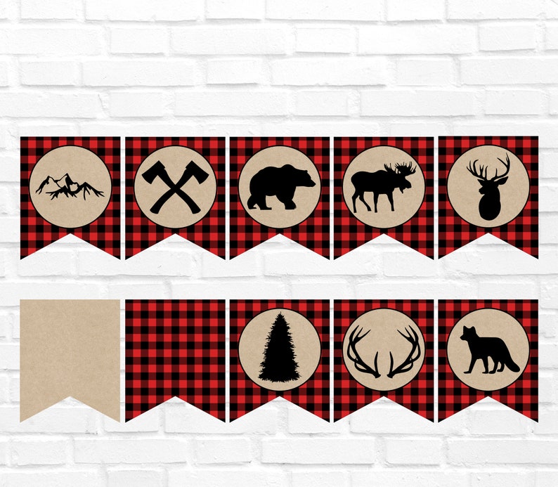 Lumberjack Baby Shower Banner Printable Buffalo Plaid Winter - Etsy
