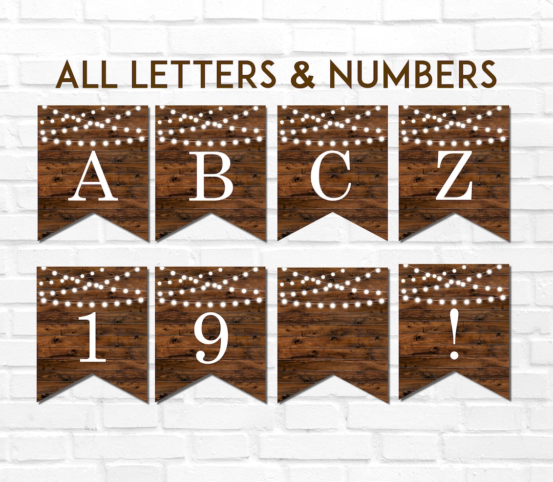 Wood Banner Printable Banner Rustic Bridal Shower Rustic - Etsy