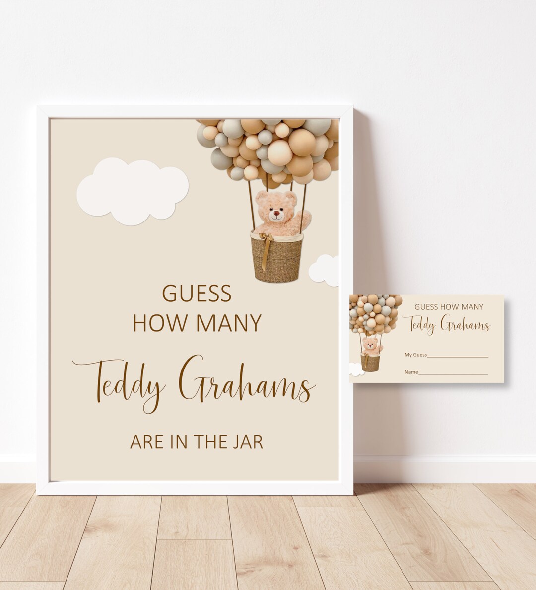 Bear Guess How Many Bears Game Teddy Bear Baby Shower Game We Can Bearly Wait Baby Shower Game ...