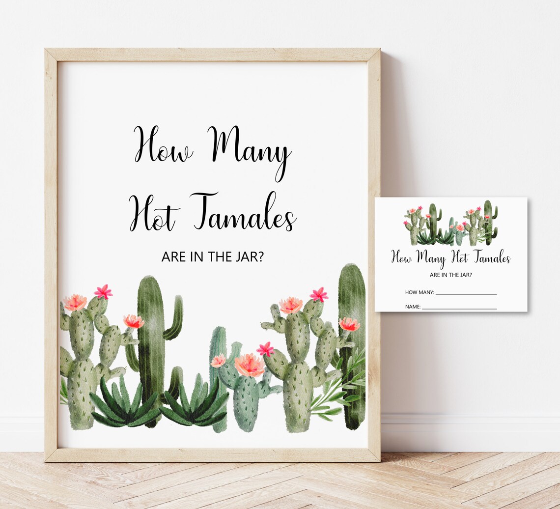 Guess How Many Hot Tamales Game – Cactus Fiesta Baby Shower, Bridal ...