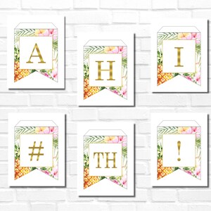 Tropical Printable Banner Luau Birthday Banner Hawaiian Bridal Shower ...