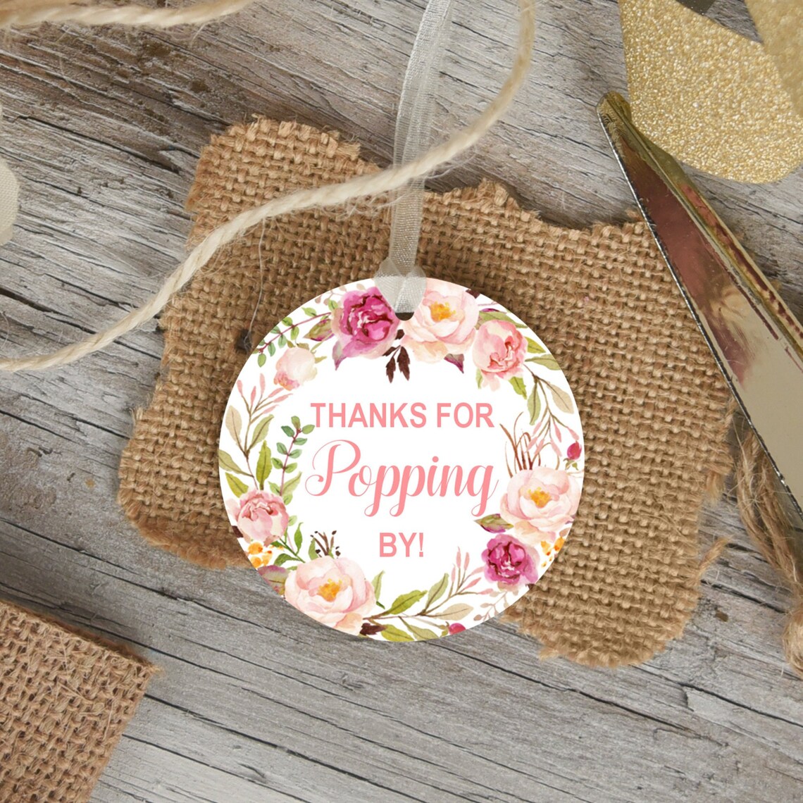 Thanks for Popping by Stickers Printable Popcorn Labels Boho - Etsy