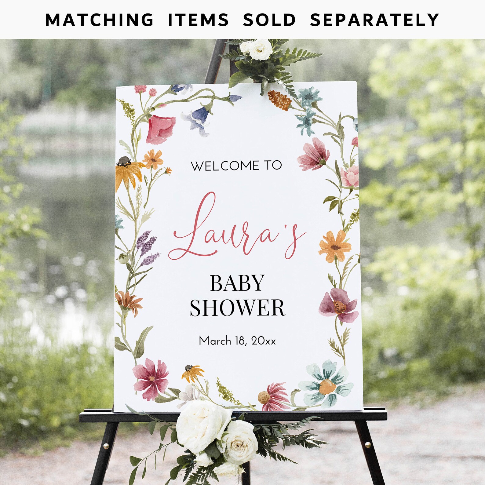 Editable Wildflower Table Number Card Template Floral Wedding Seating ...