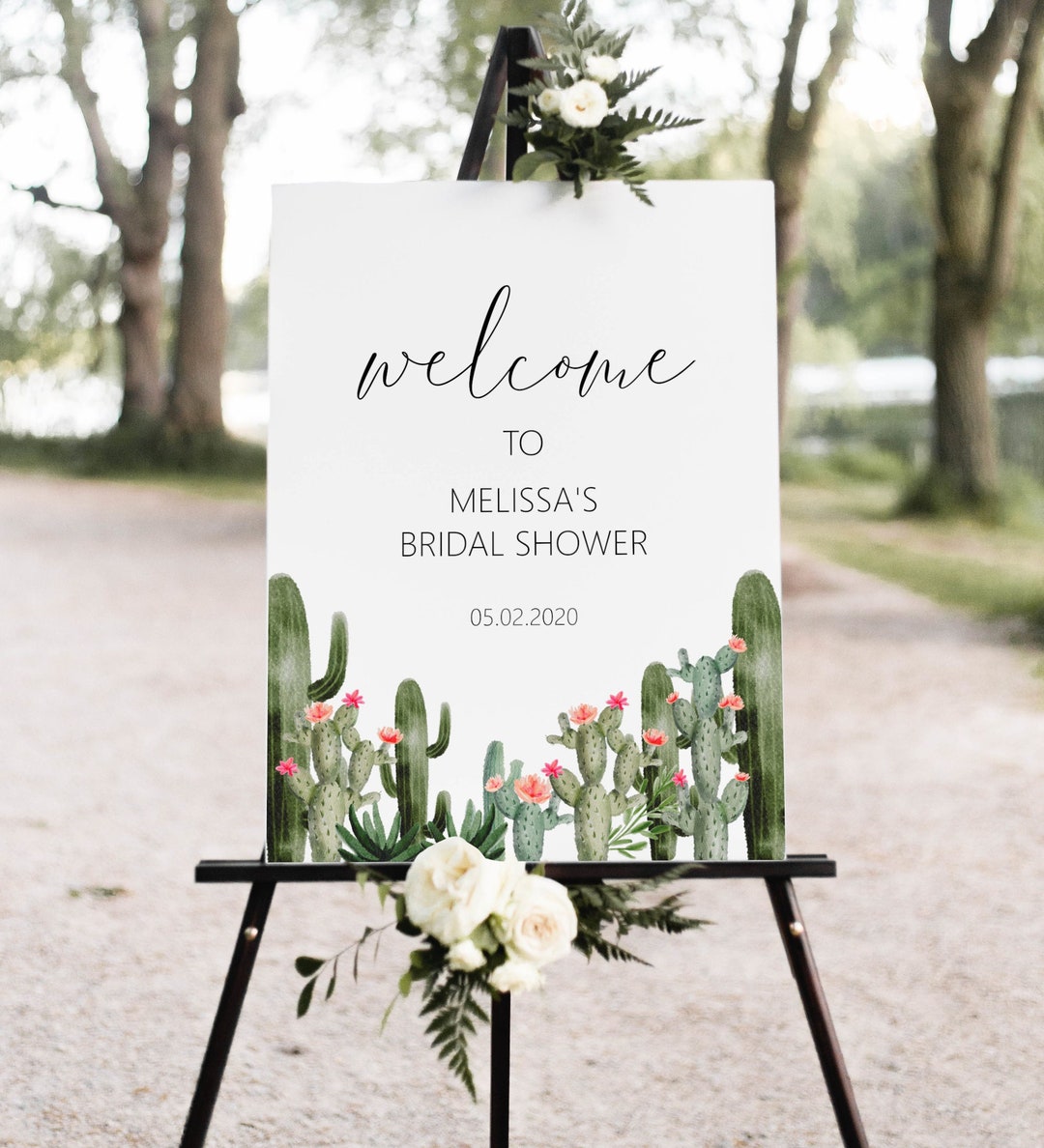 Cactus Succulent Welcome Sign Welcome Poster Boho Greenery Fiesta ...