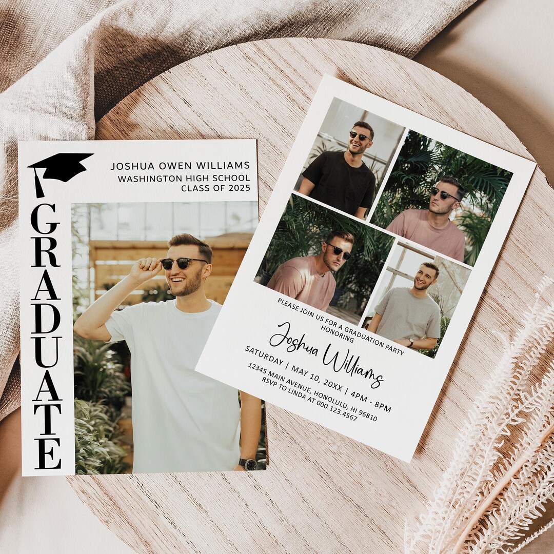 Editable Graduation Announcement Template Graduation Invitation ...