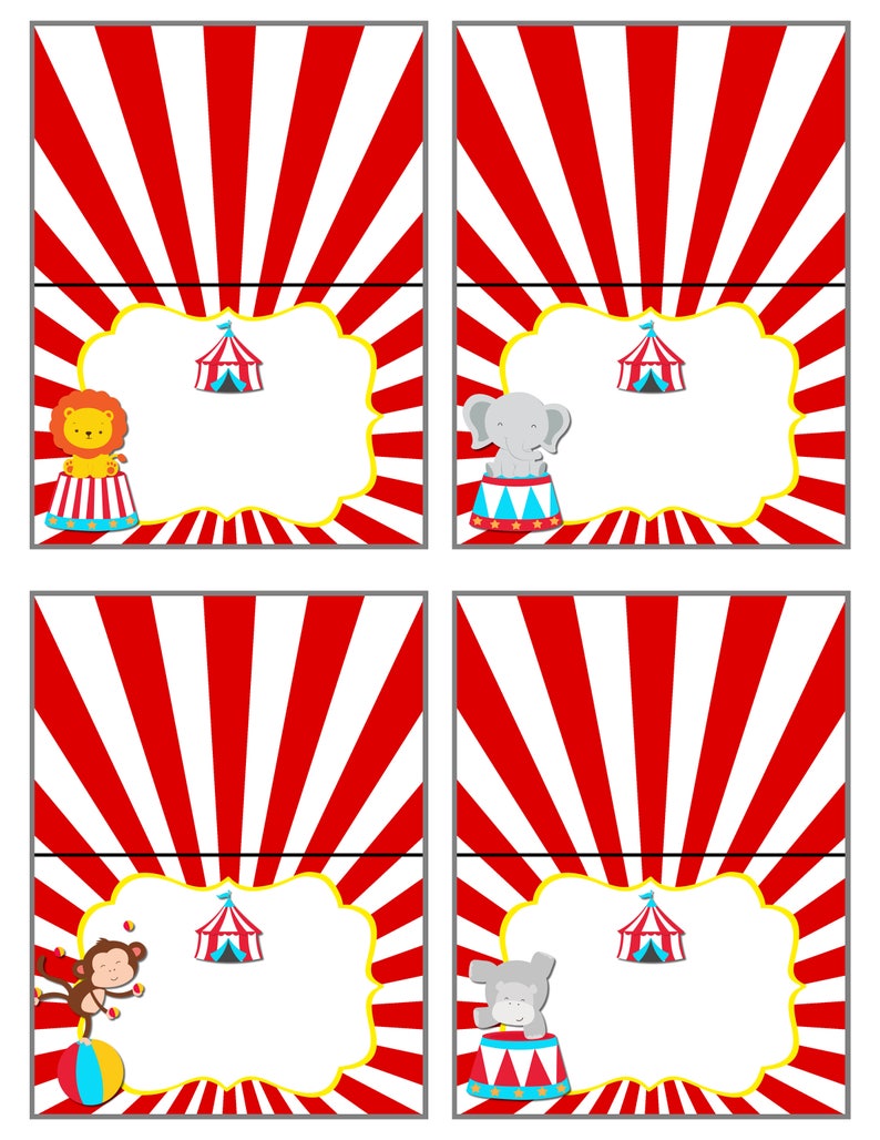 Carnival Circus Food Tent Editable Food Labels Circus Party - Etsy
