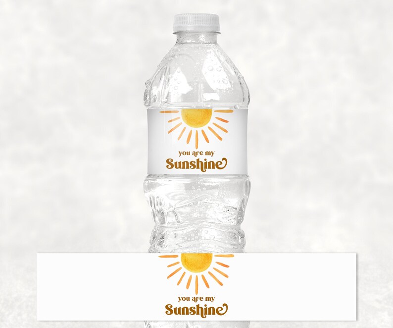 Sun Water Bottle Label Sun Baby Shower You Are My Sunshine - Etsy