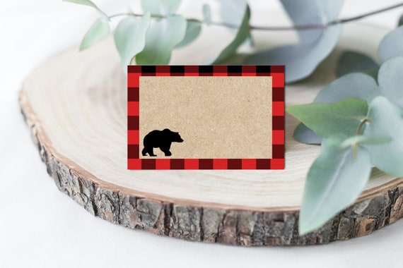 Lumberjack Food Labels Editable Food Tents Place Cards Name Cards ...