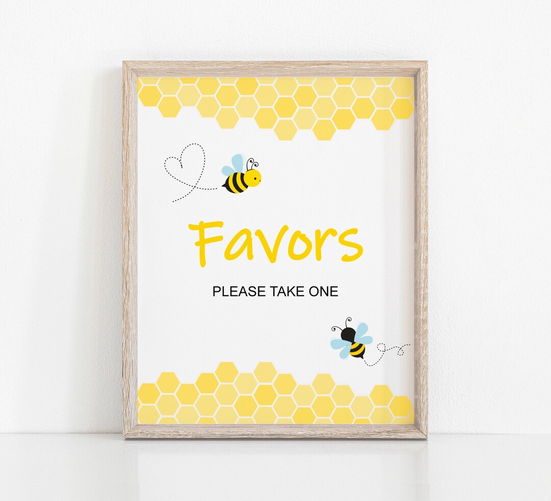 Favors Sign Printable Bee Baby Shower Favor Sign Bumble Bee Mommy to ...