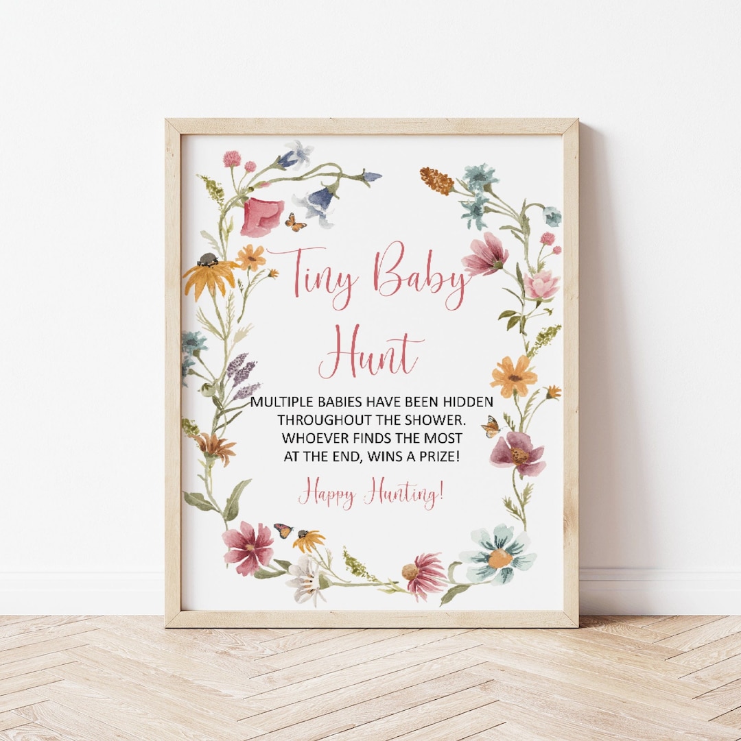 Wildflower Baby Shower Tiny Baby Hunt Game Baby in Bloom Garden Baby ...