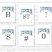 Blue Floral Printable Banner Alphabet A-Z & Numbers Hydrangea Boho ...