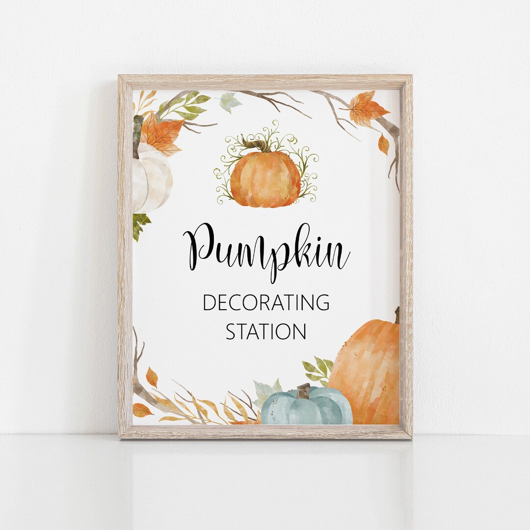 Pumpkin Decorating Station Sign Pumpkin Carving Party Fall Birthday ...