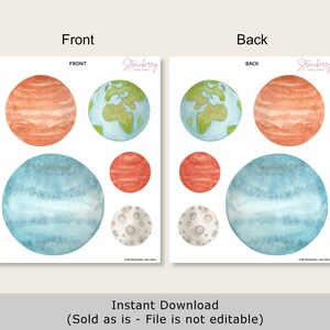 PRINTABLE Space Cake Topper Space Centerpieces Outer Space Birthday ...