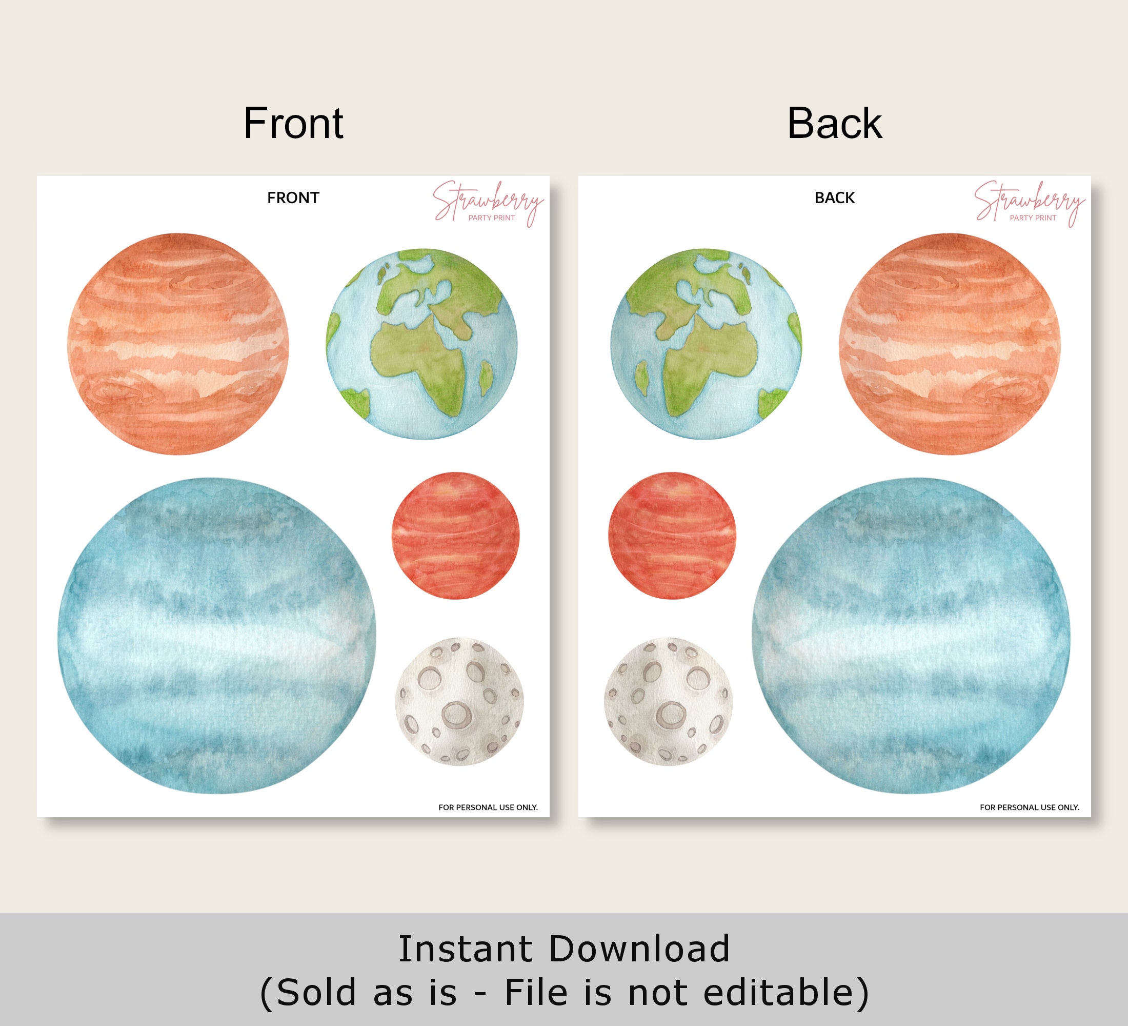 PRINTABLE Space Cake Topper Space Centerpieces Outer Space - Etsy