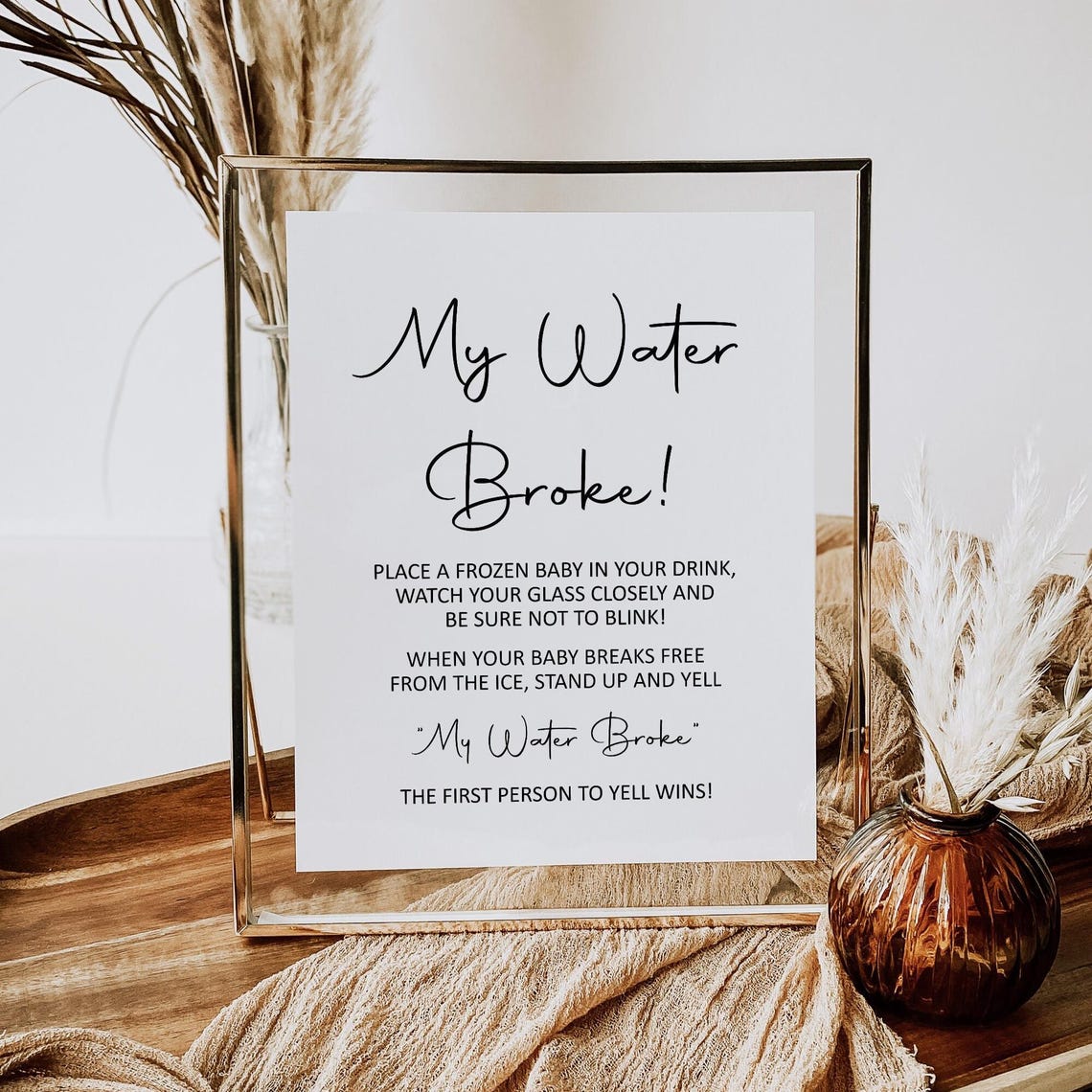 My Water Broke Game Minimalist Baby Shower Game Frozen Babies Ice Cube ...