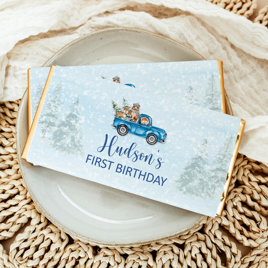 Editable Woodland Candy Bar Wrapper Winter Woodland Baby - Etsy