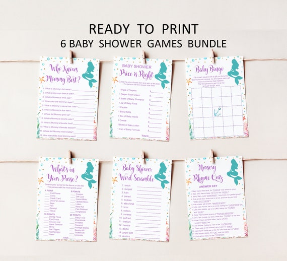 Mermaid Themed Baby Shower Games Baby Predictions And Advice Baby