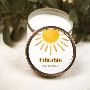 Editable Sun Baby Shower Favor Tags Sun Birthday Thank You Tag Boho ...