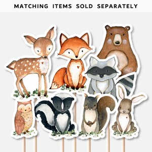 Editable Woodland Animals Banner Greenery Forest Animals Banner ...