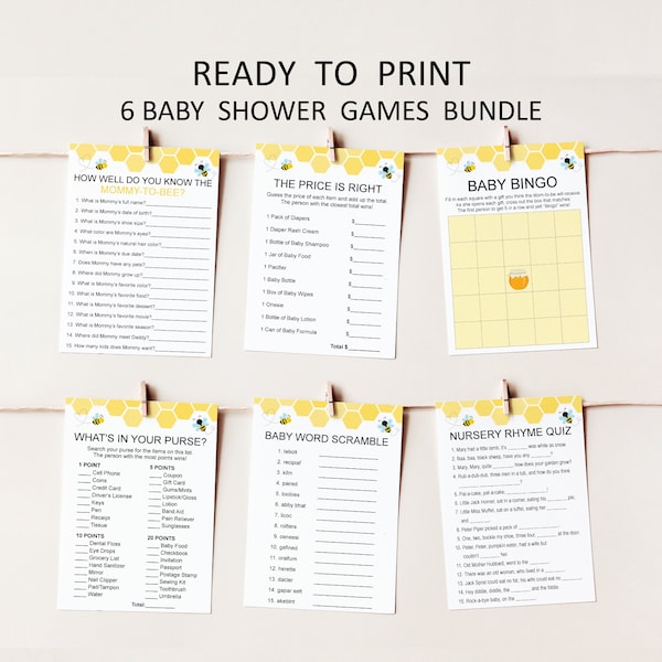 Bee Themed Baby Shower Games - Etsy