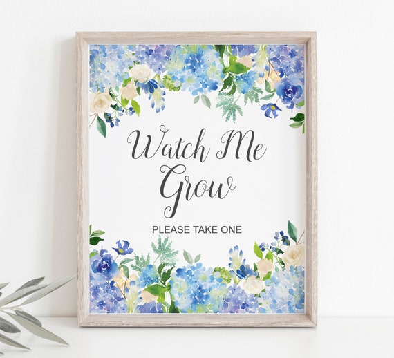 Watch Me Grow Sign Succulent Favor Sign Baby Shower Sign Printable ...