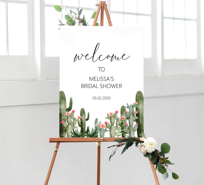 Cactus Succulent Welcome Sign Welcome Poster Boho Greenery | Etsy