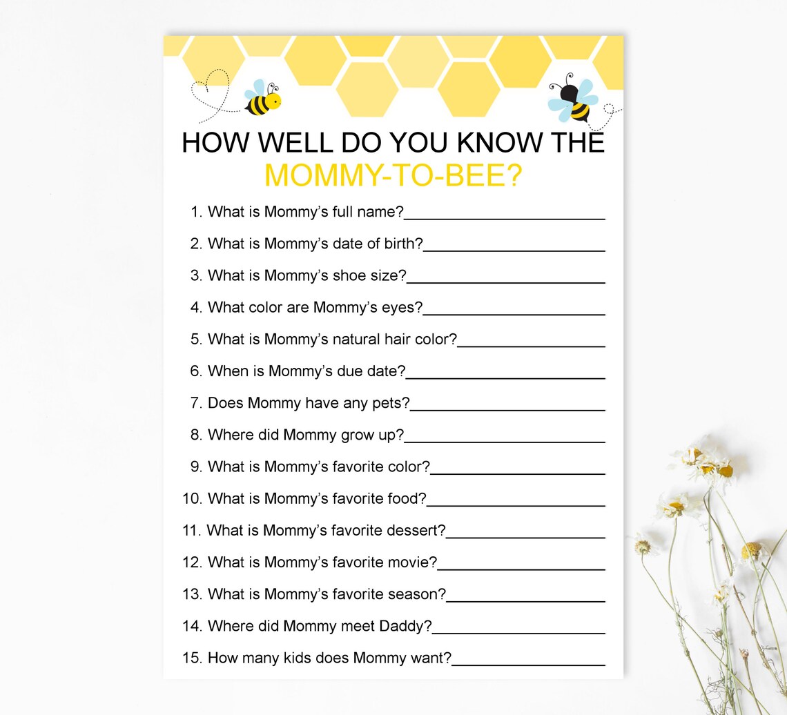Bumble Bee Baby Shower Games Printable Game Bundle Mommy to - Etsy Canada