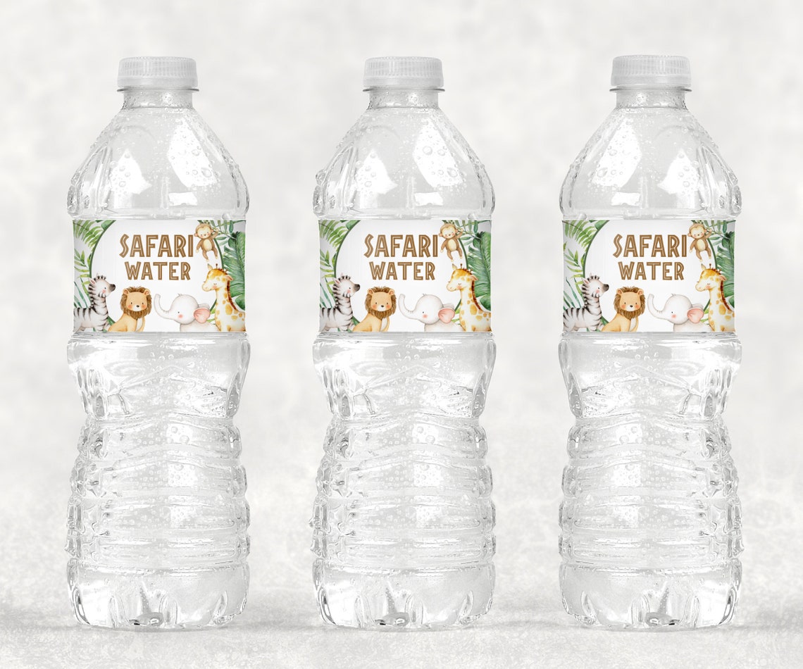 Safari Water Labels Safari Birthday Safari Animals Baby Shower - Etsy ...