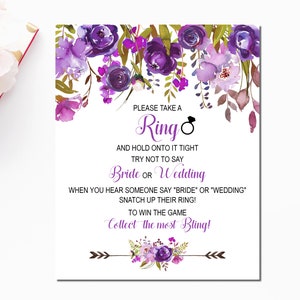 Bridal Shower Games Printable Purple Bridal Shower Game Bundle ...