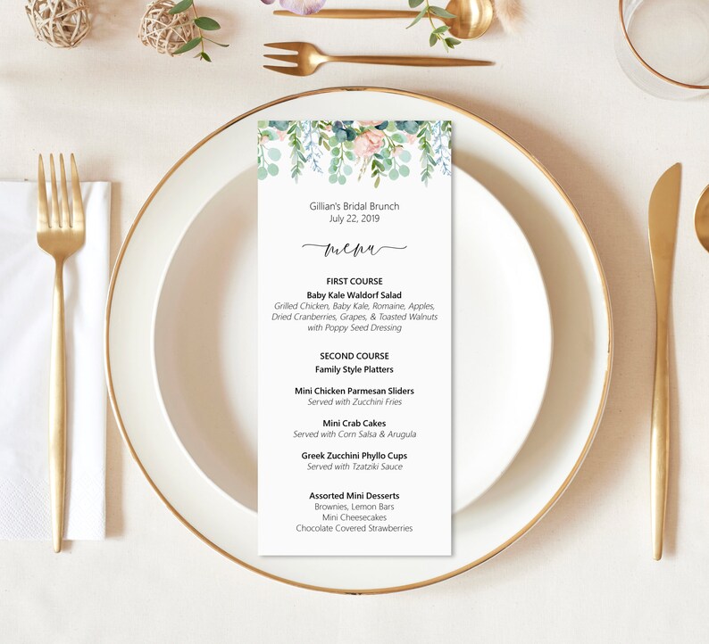Boho Menu Printable Boho Wedding Menu Sign Menu Card Menu - Etsy