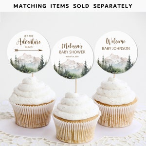 Editable Forest Mountain Thank You Tag Wedding Favor Tag Adventure Baby ...