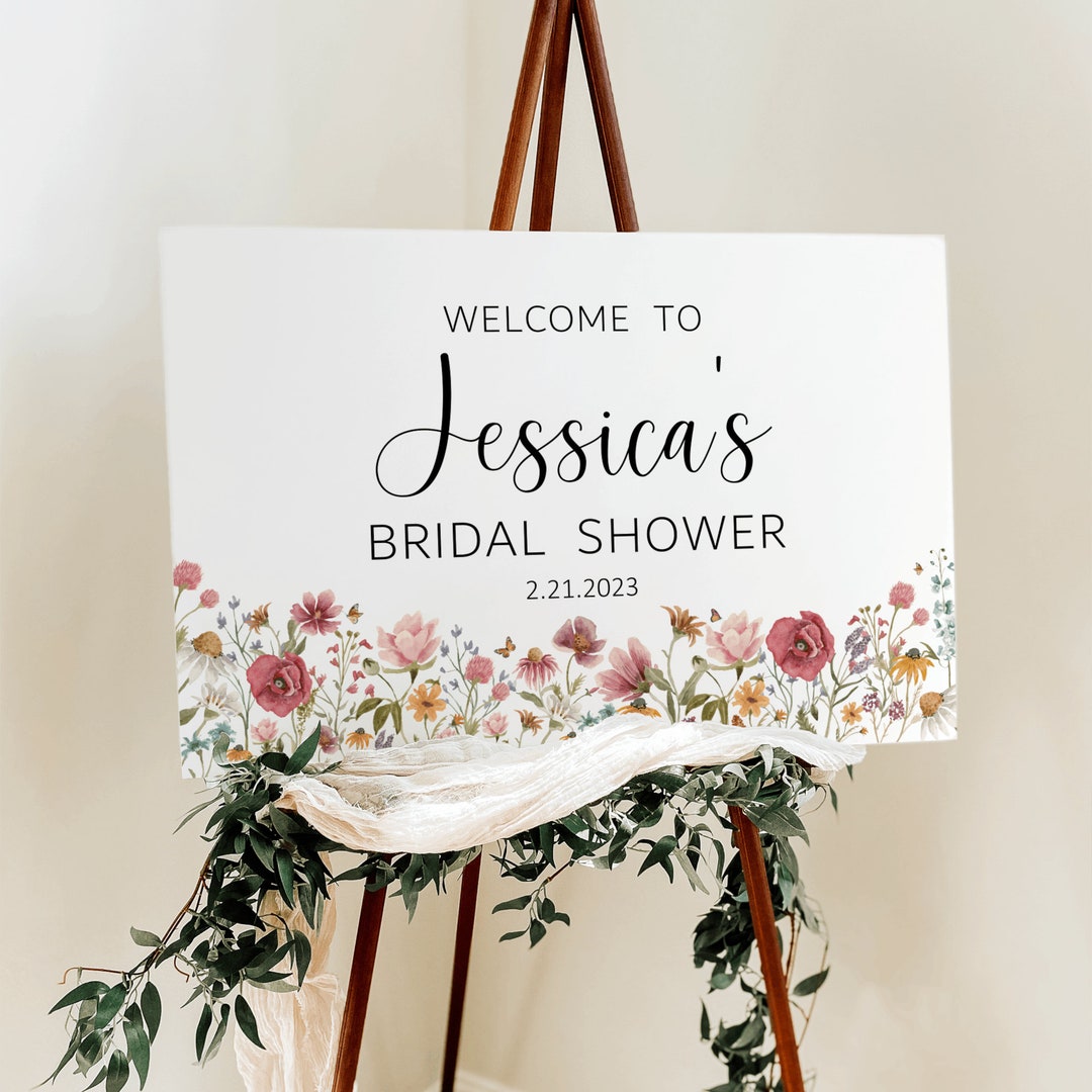 Custom Wildflower Welcome Sign Wildflower Bridal Shower Floral Bridal ...