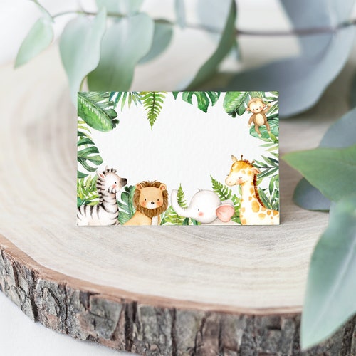 Safari Food Labels Jungle Animals Wild One Place Tent Cards - Etsy