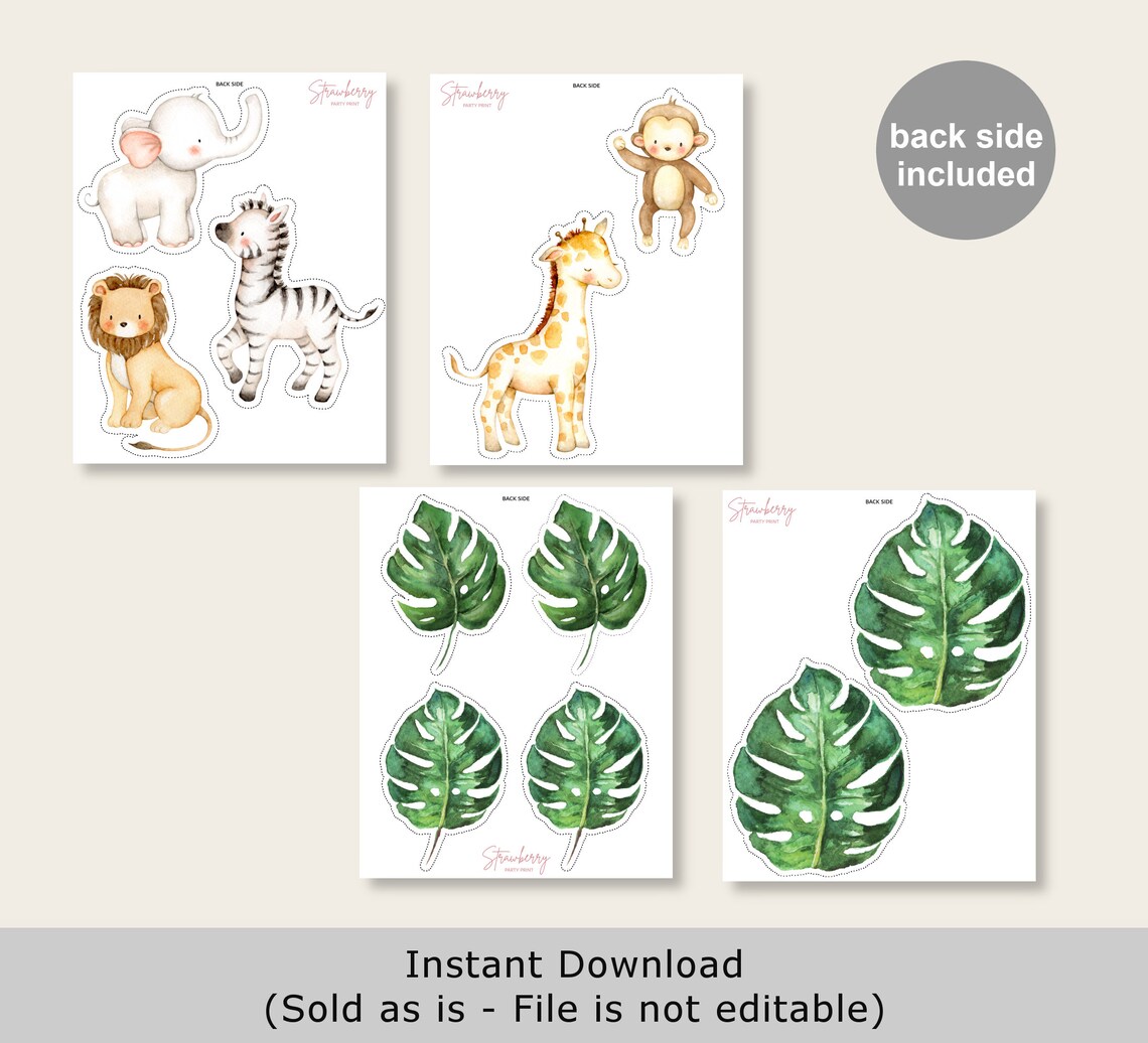 PRINTABLE Jungle Animals Centerpieces Safari Birthday Party - Etsy