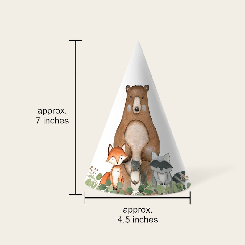 PRINTABLE Party Hats Woodland Animals Forest Party Woodland - Etsy