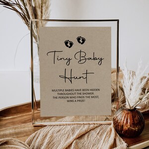 Tiny Baby Hunt Game Sign Minimalist Baby Shower Game Find the Babies ...