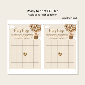 Bear Baby Shower Bingo Game Card Teddy Bear Baby Shower We Can Bearly ...