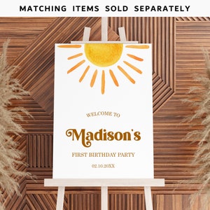 Editable Sun Birthday Cupcake Toppers First Trip Around the Sun Boho ...