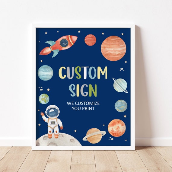 CUSTOM Space Party Sign Outer Space Birthday Sign Galaxy Birthday Space ...