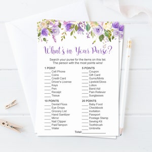 Purple Baby Shower Game Bundle Games Printable Baby Shower Games ...