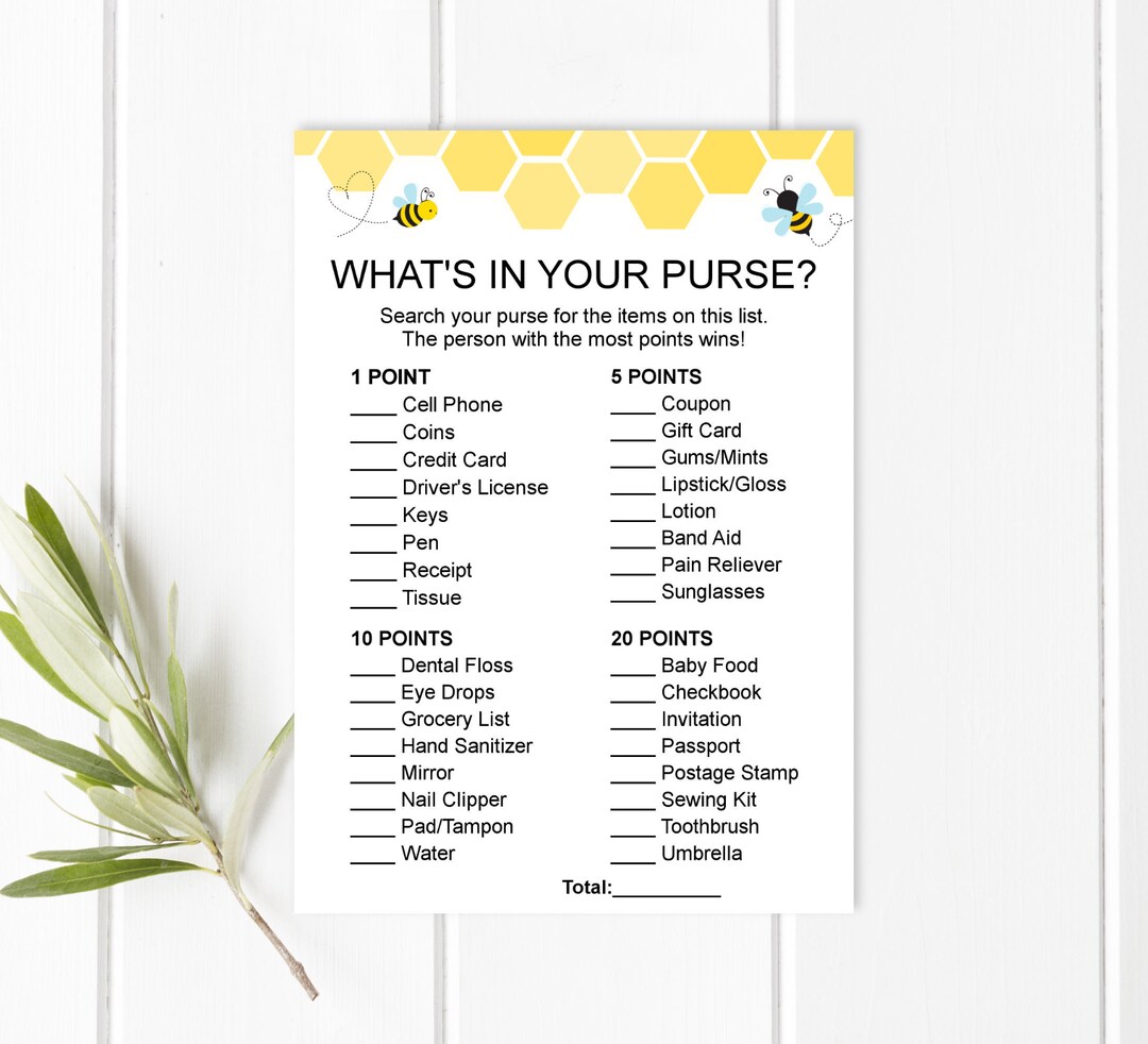 Whats in Your Purse Game Bee Baby Show Bumble Bee Mommy to Bee Baby ...
