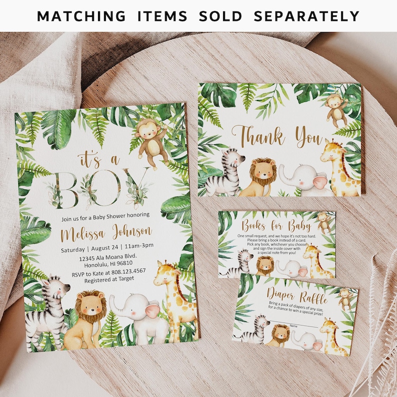 Editable Jungle Safari Table Numbers Safari Baby Shower Safari Birthday ...