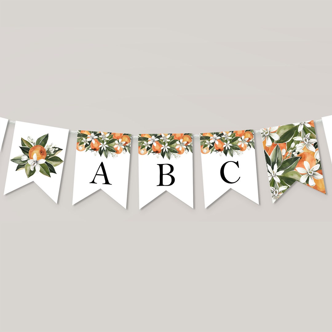 Editable Orange Citrus Banner Custom Banner Template Little Cutie Baby ...