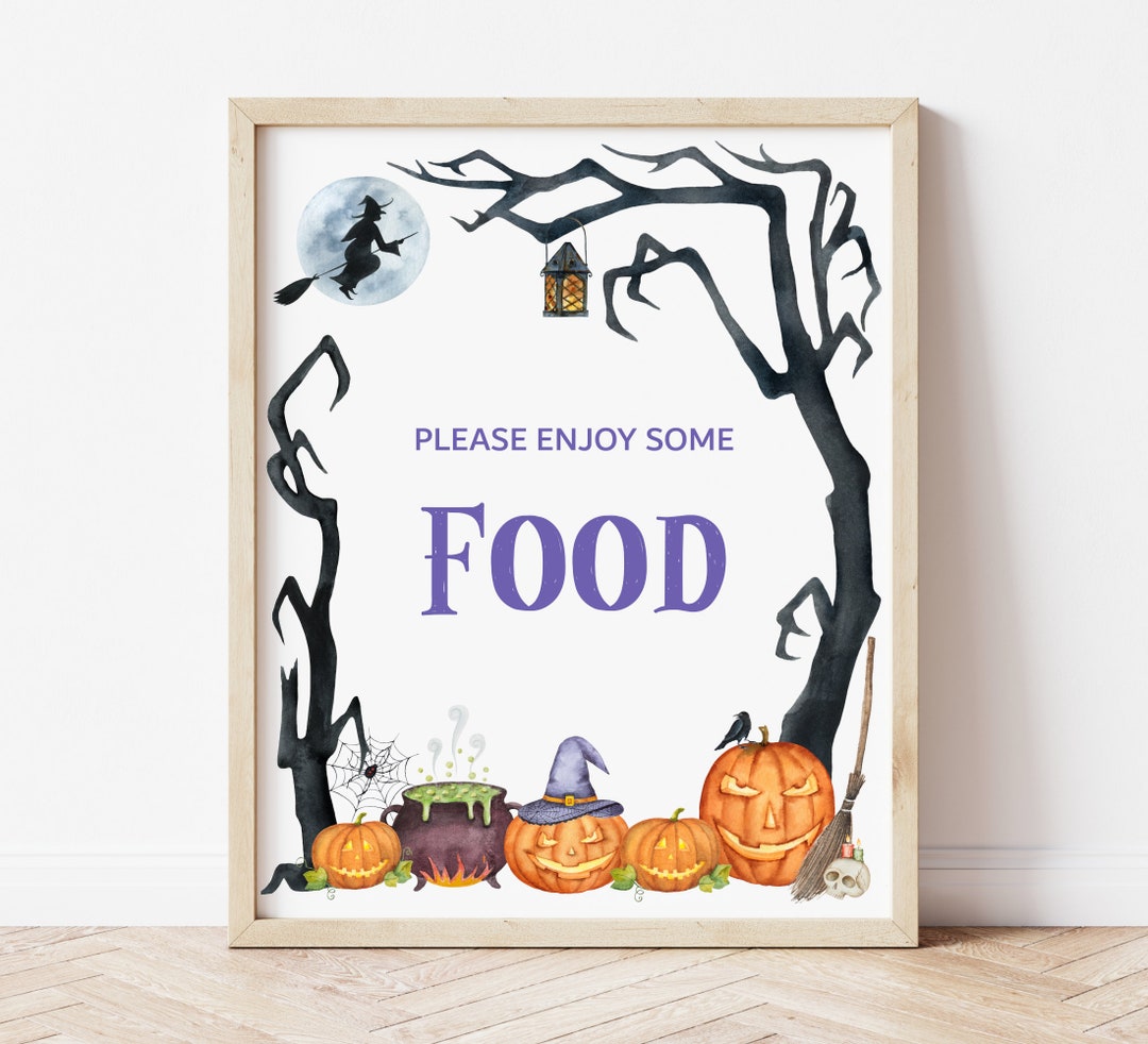 Food Sign Halloween Party Decor Halloween Birthday Halloween Baby ...