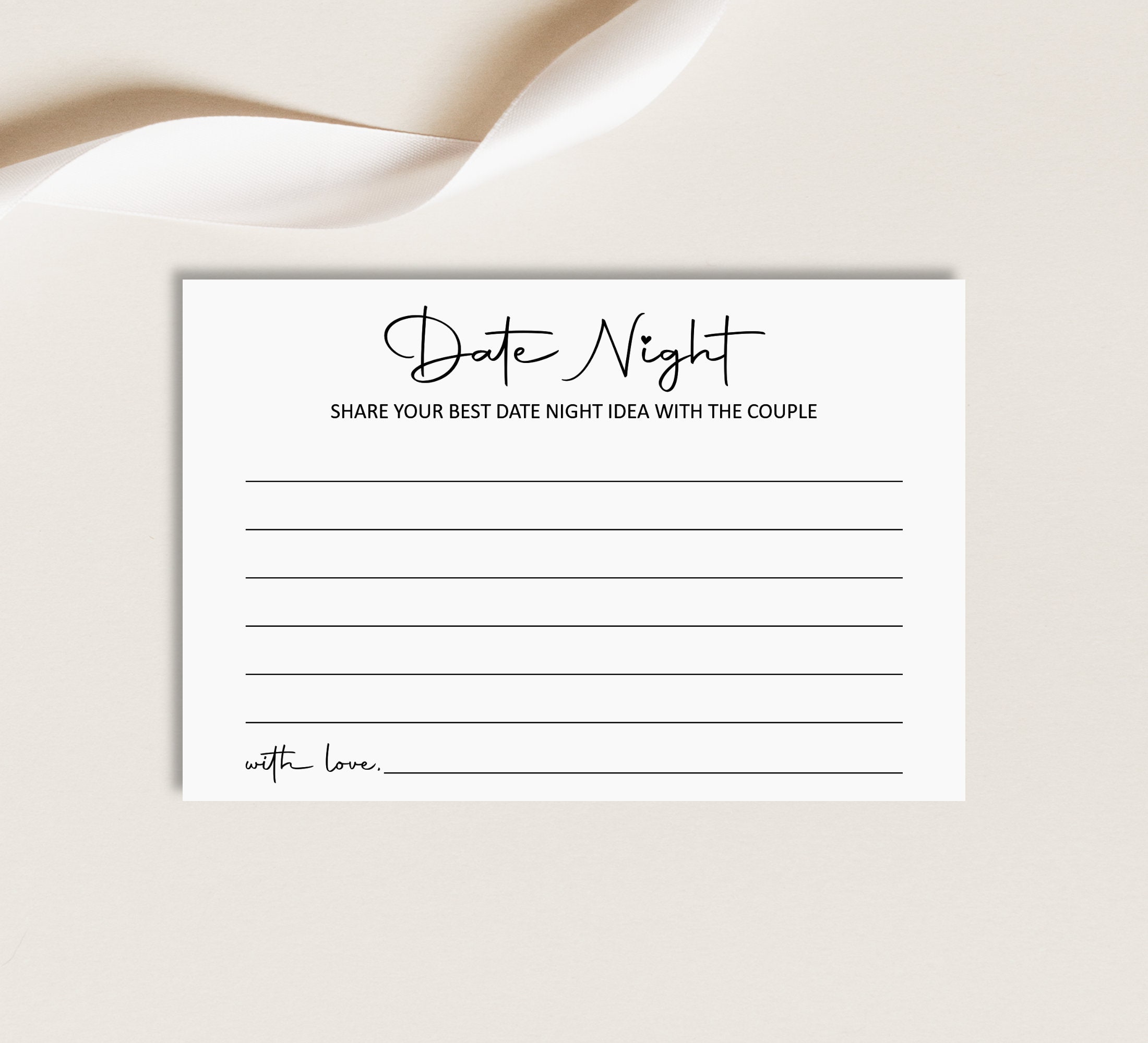 Date Night Cards Date Night Ideas for Couples Bridal Shower - Etsy