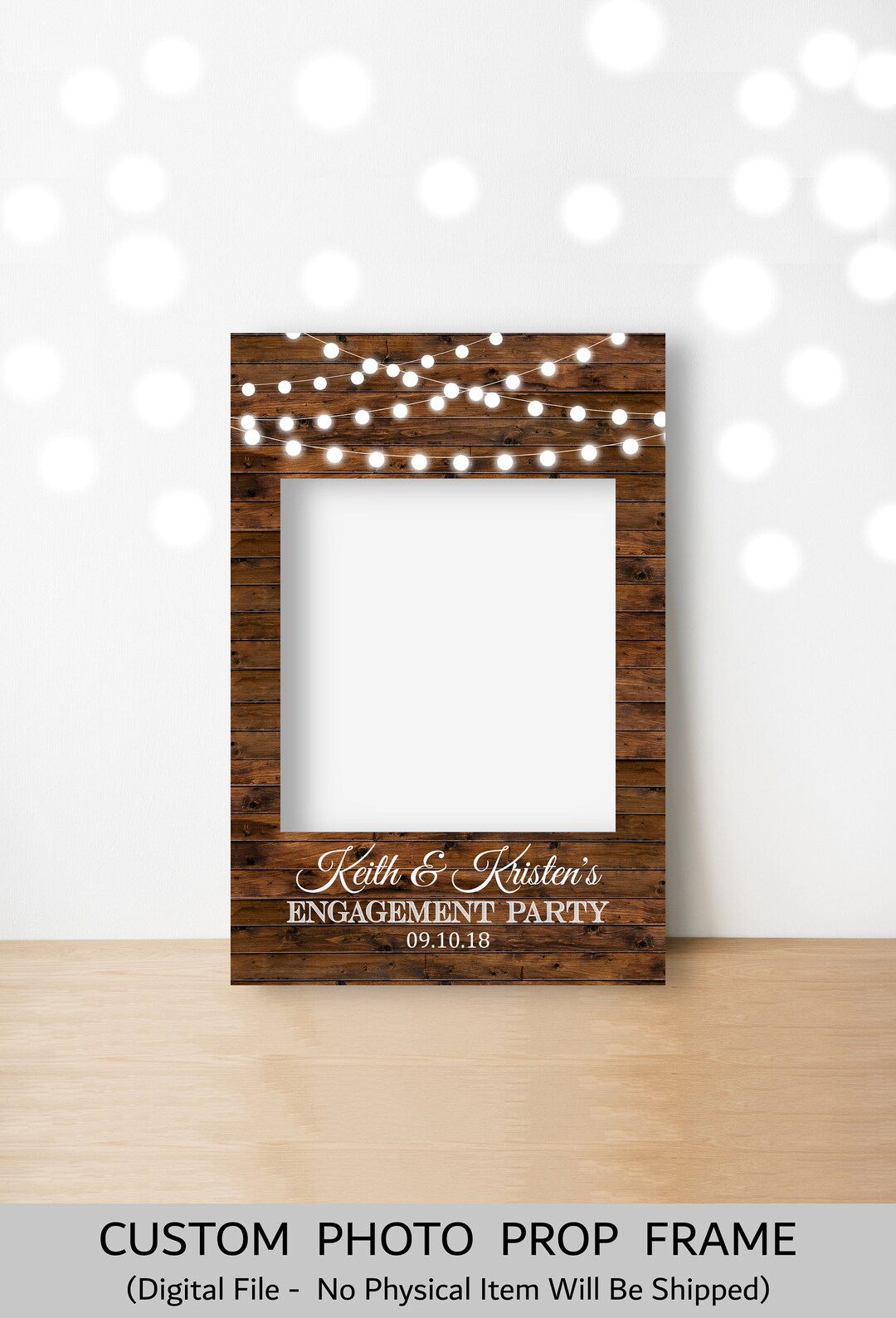 CUSTOM Engagement Party Photo Prop Frame Photo Booth Prop Printable ...