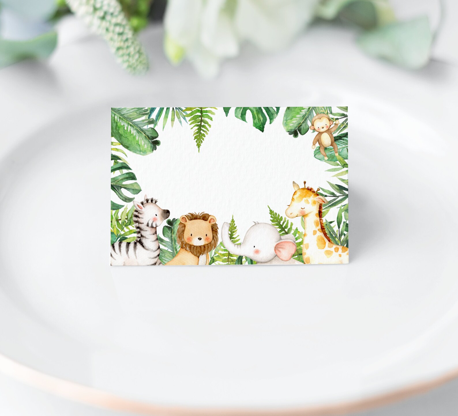 Jungle Safari Animals Place Cards Editable Tent Cards Food - Etsy Canada