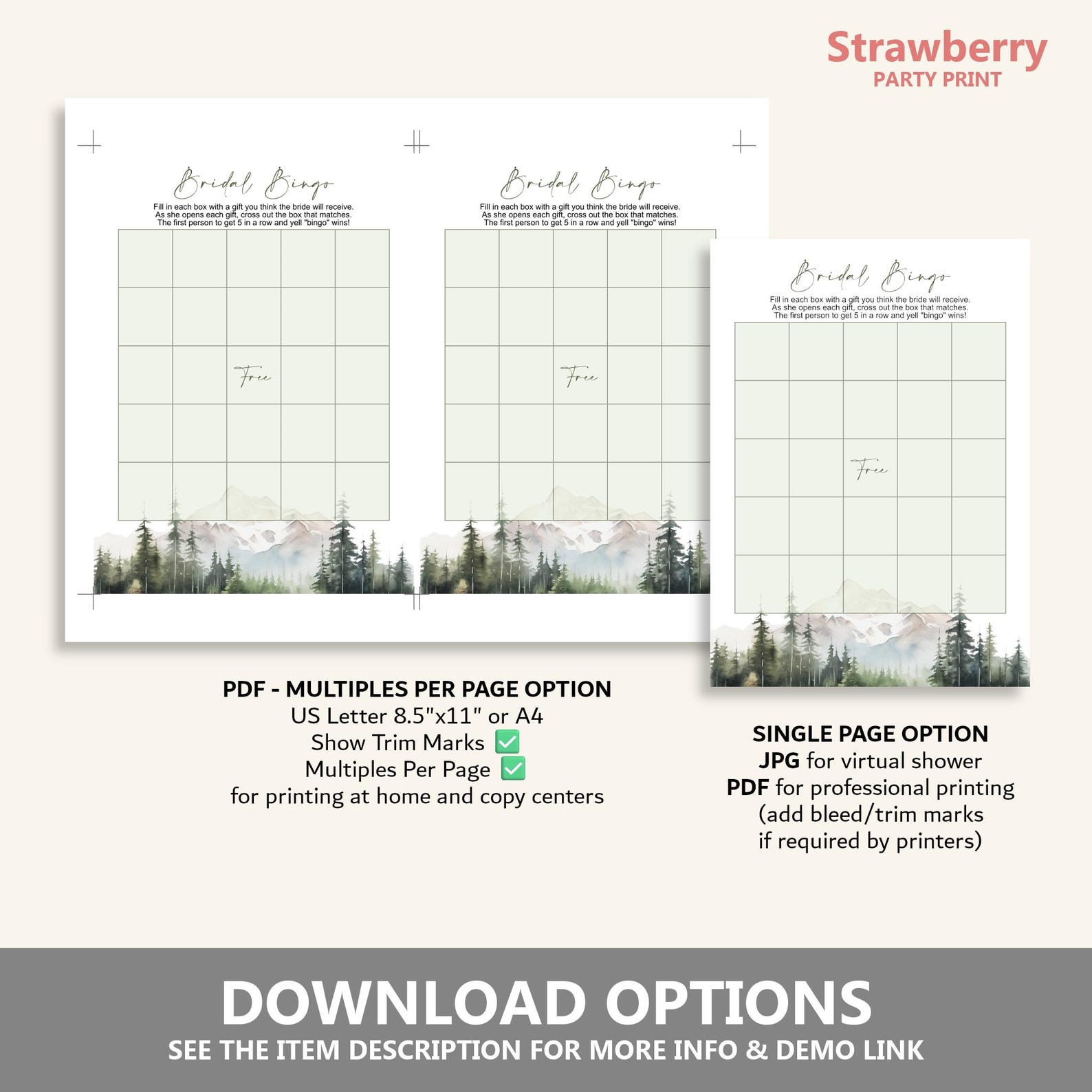 Editable Mountain Themed Adventure Bridal Shower Games Bundle Camping ...